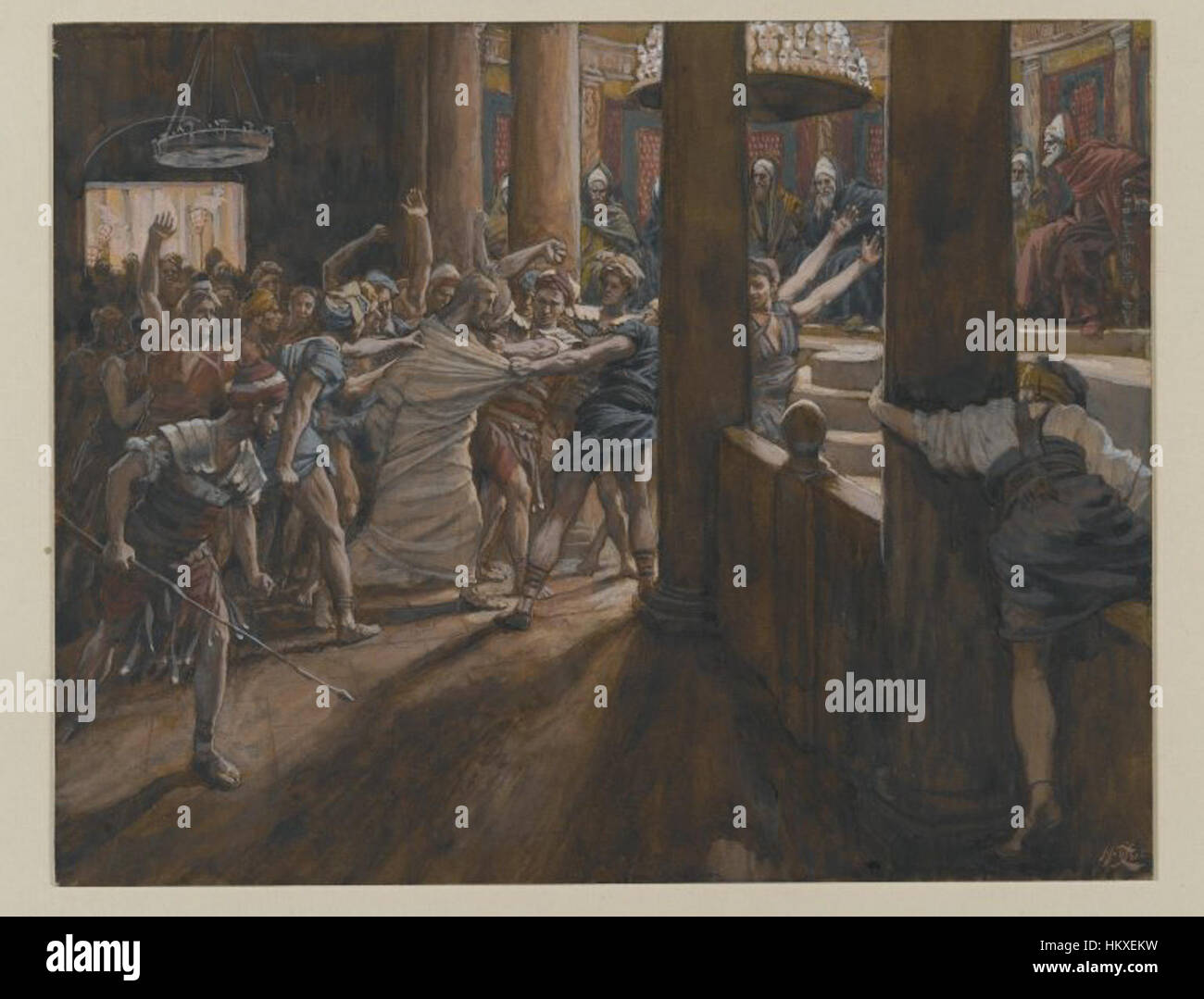 James Tissot's 'The Tribunal of Annas' portrays a moment from the trial ...