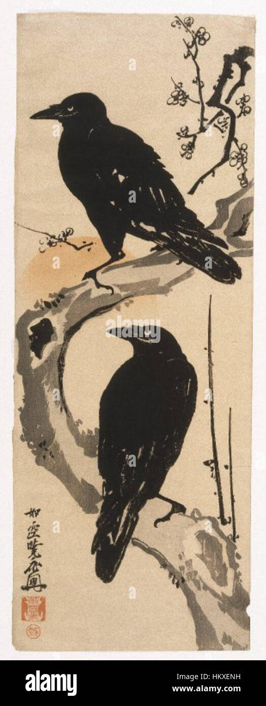 Japanese crows illustration hi-res stock photography and images - Alamy