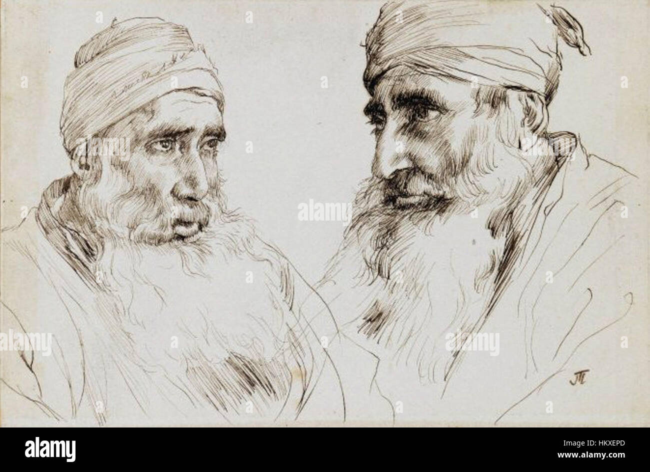 A painting by James Tissot, titled 'Types of Jews Jerusalem', depicting ...