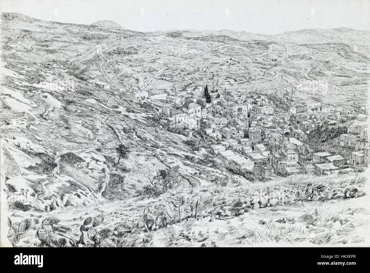 A painting by James Tissot, titled *View of Nazareth*, housed in the ...