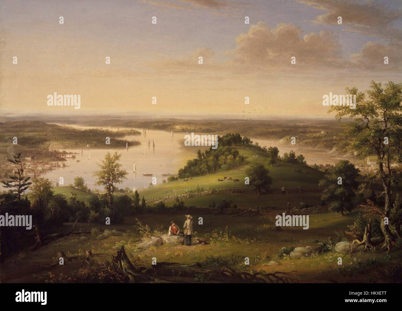 'View from Mount Merino near Hudson' by Henry Ary depicts a ...