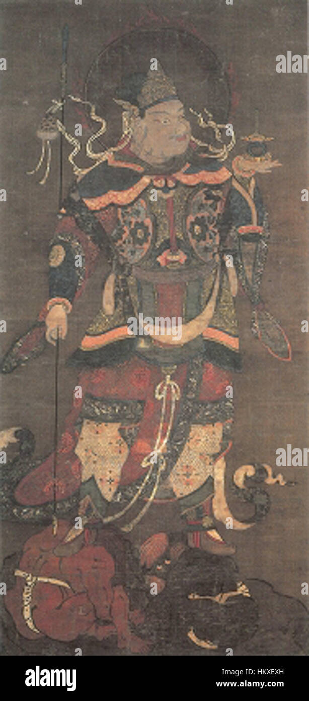 The *Bishamonten* statue from Uesugi Jinja in Yonezawa represents a ...