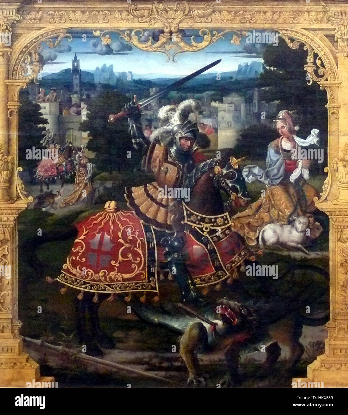 The *St. George* painting by Groeninge Blondeel, housed in Brugge ...