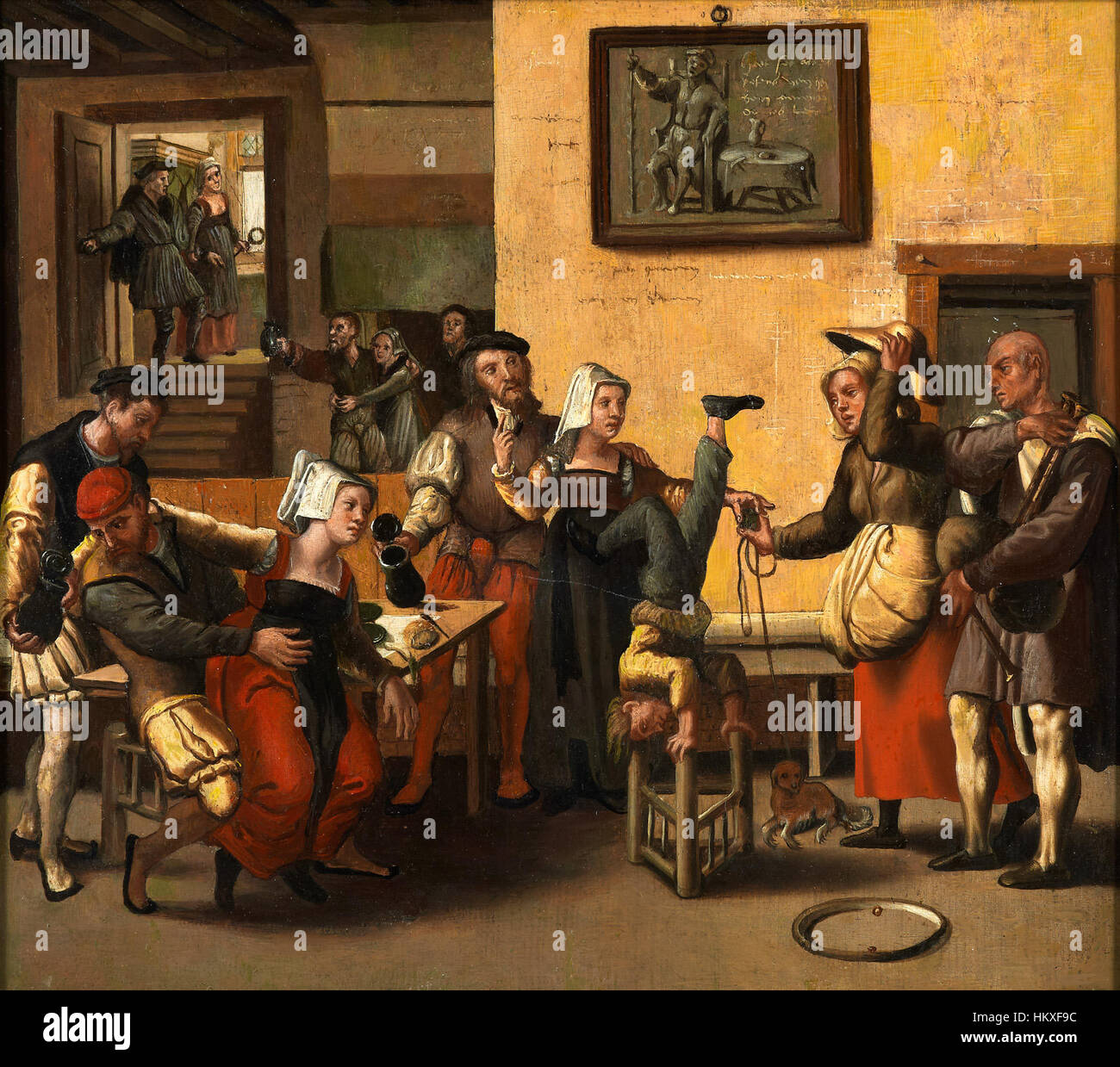 This painting by the Brunswick Monogrammist depicts an inn scene with ...