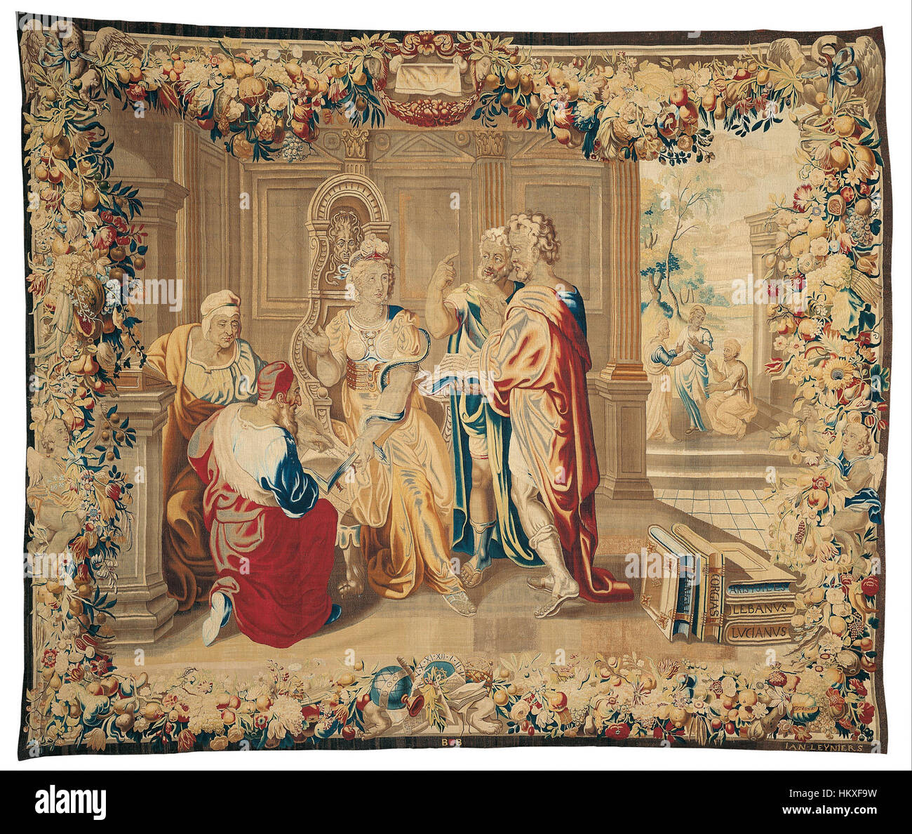 The painting *Dialectic* is attributed to the Brussels Manufactory ...