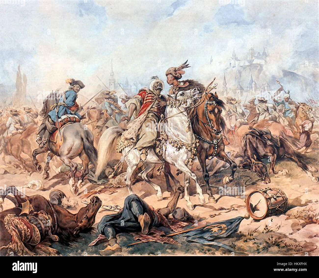'Bitwa pod Parkanami' (Battle of Parkany) is a historical painting ...
