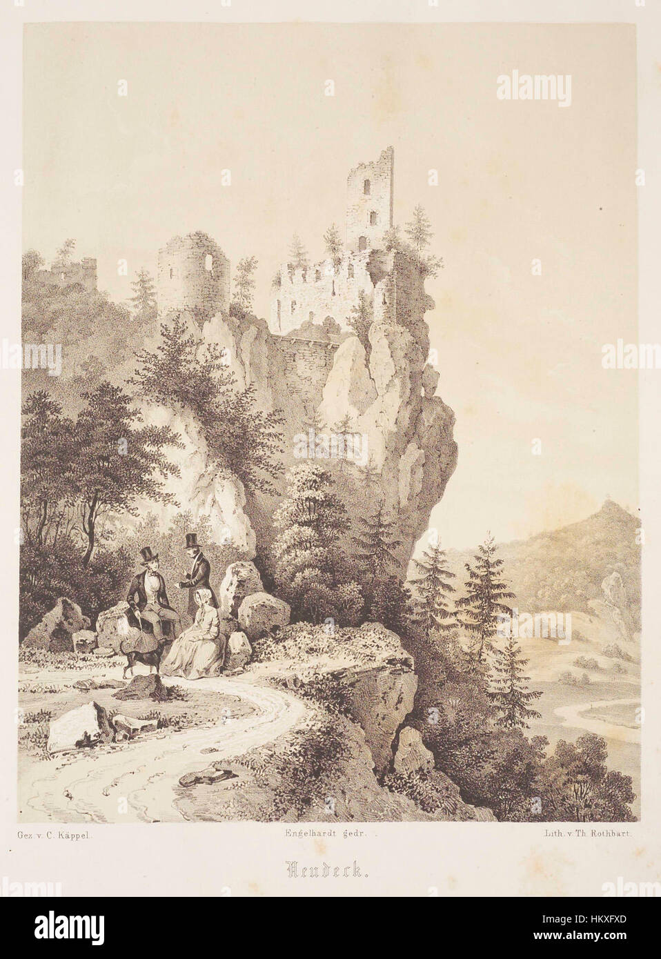 Burgruine Neideck ca 1840 001 Stock Photo - Alamy