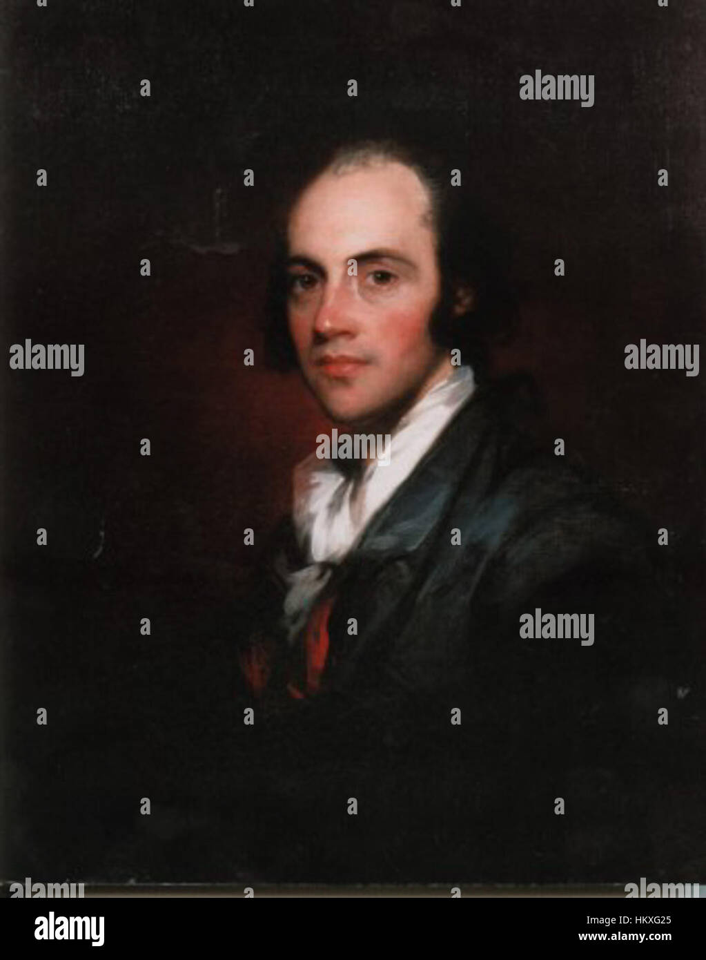 The artwork titled 'Burr' depicts the likeness of the historical figure ...