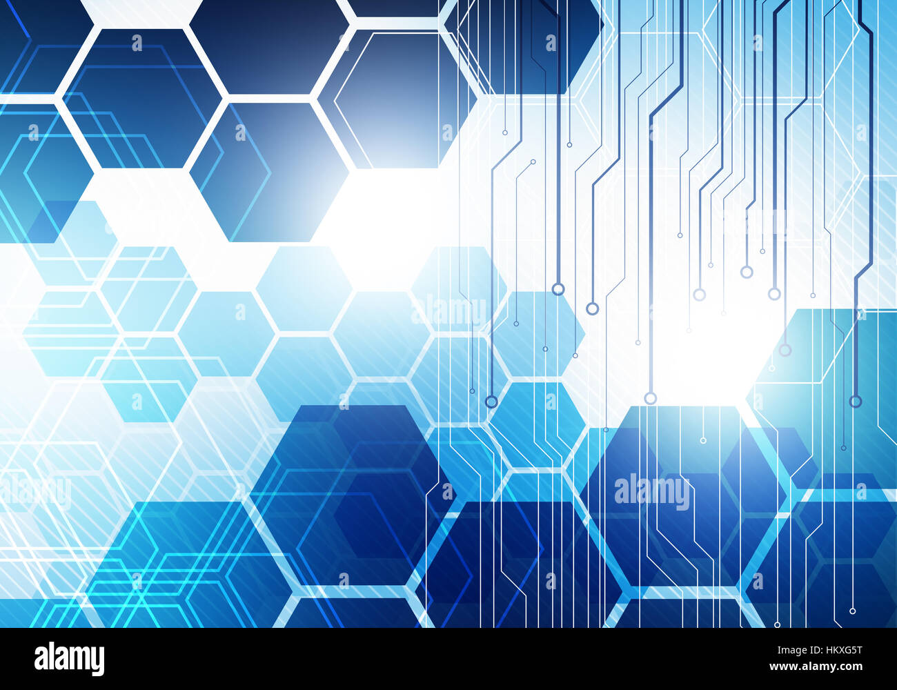 Digital hexagonal business technology concept background with circuit ...