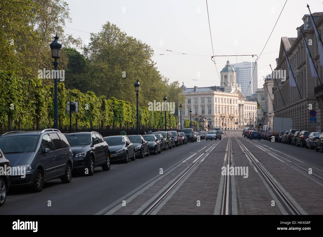 A busy street leads to Saint Mary's Royal Church down the hill in ...