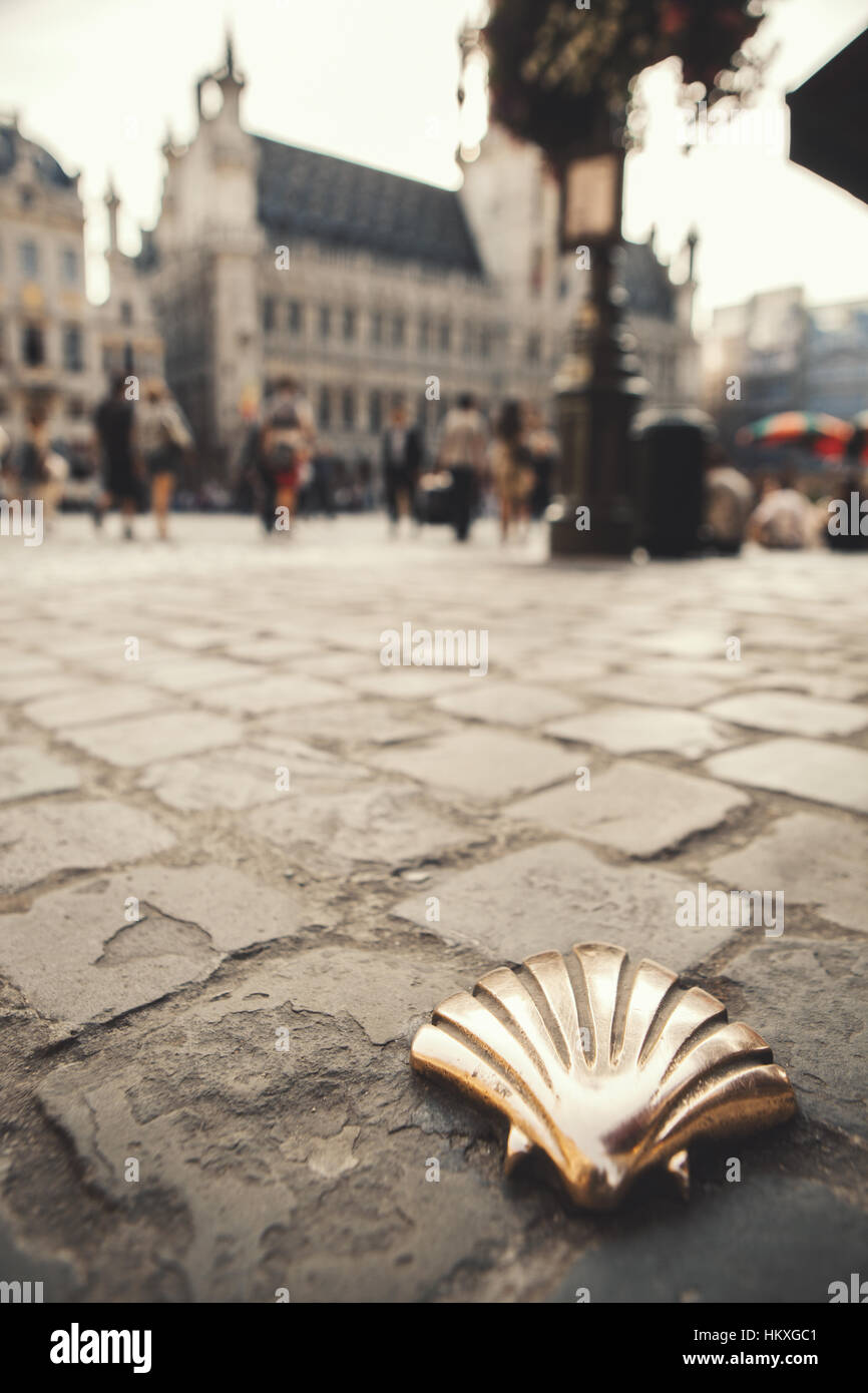 Santiago shell St James shell on the main square in Brussels, Belgium ...
