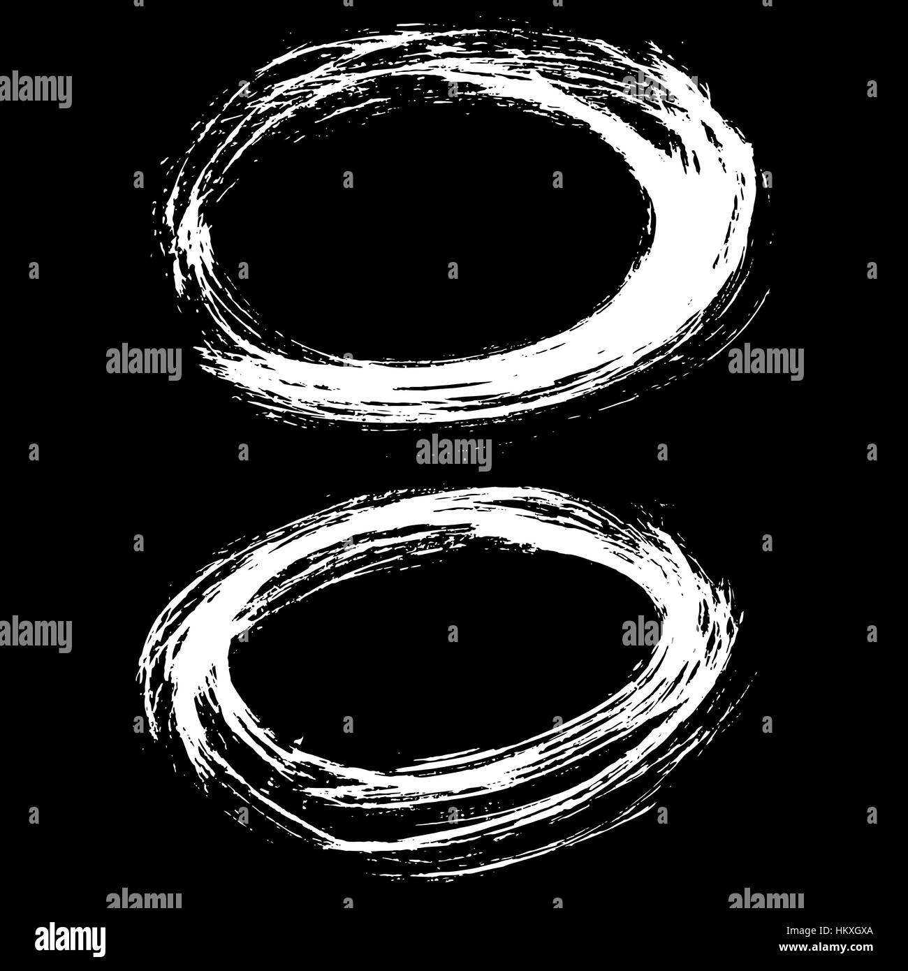 Grunge vector frame. Hand drawn dry brush texture. Abstract round shape ...