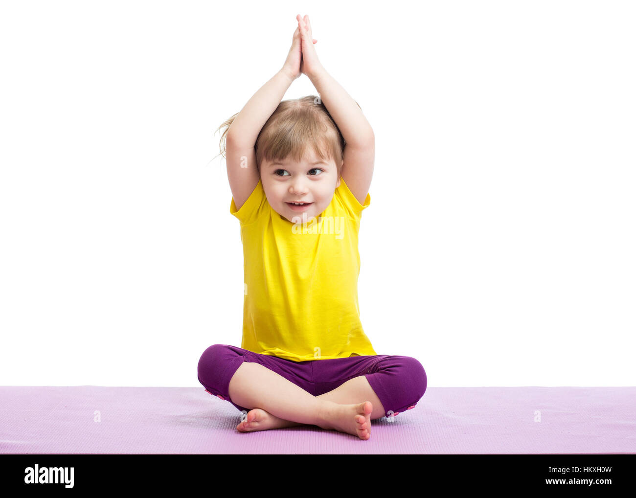 Kid doing fitness exercises Stock Photo - Alamy