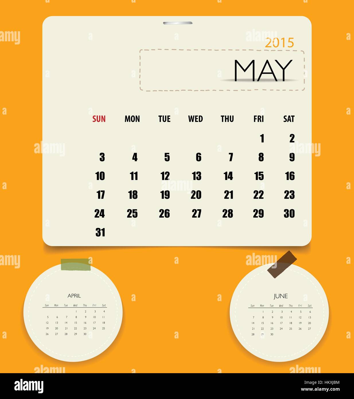 2015 calendar, monthly calendar template for May. Vector illustration ...