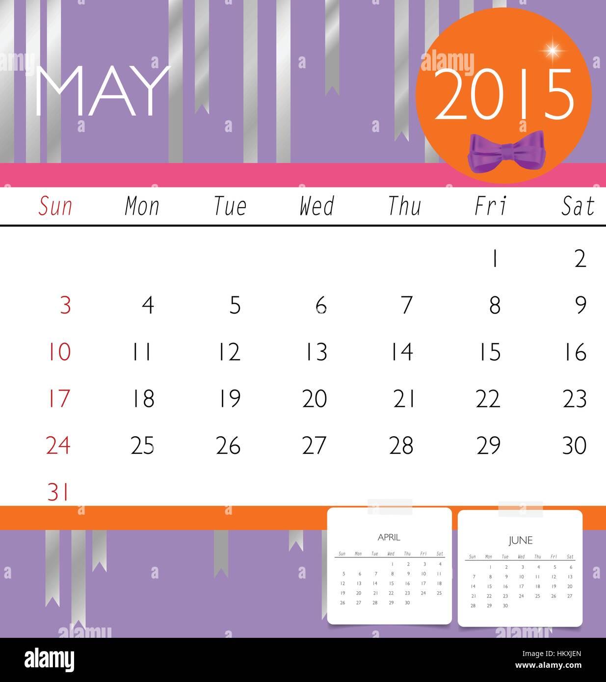 2015 calendar, monthly calendar template for May. Vector illustration ...
