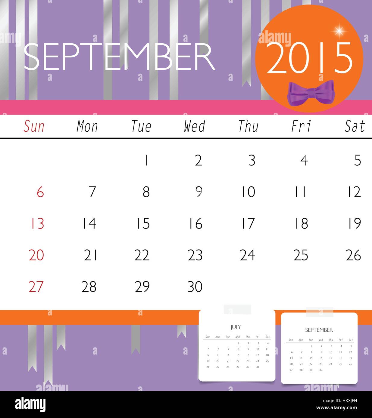 2015 calendar, monthly calendar template for September. Vector ...