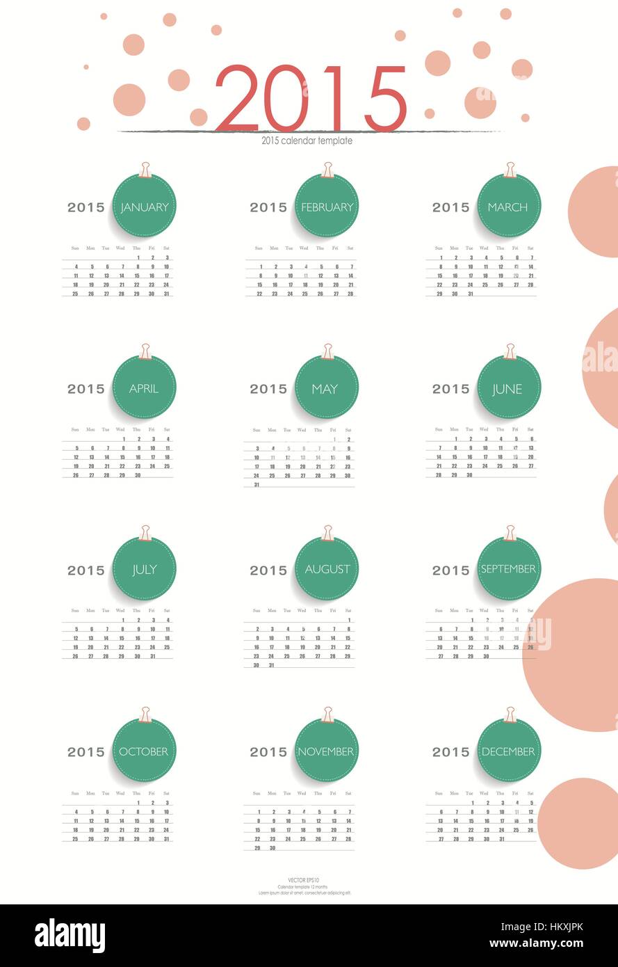 2015 week Stock Vector Images - Alamy