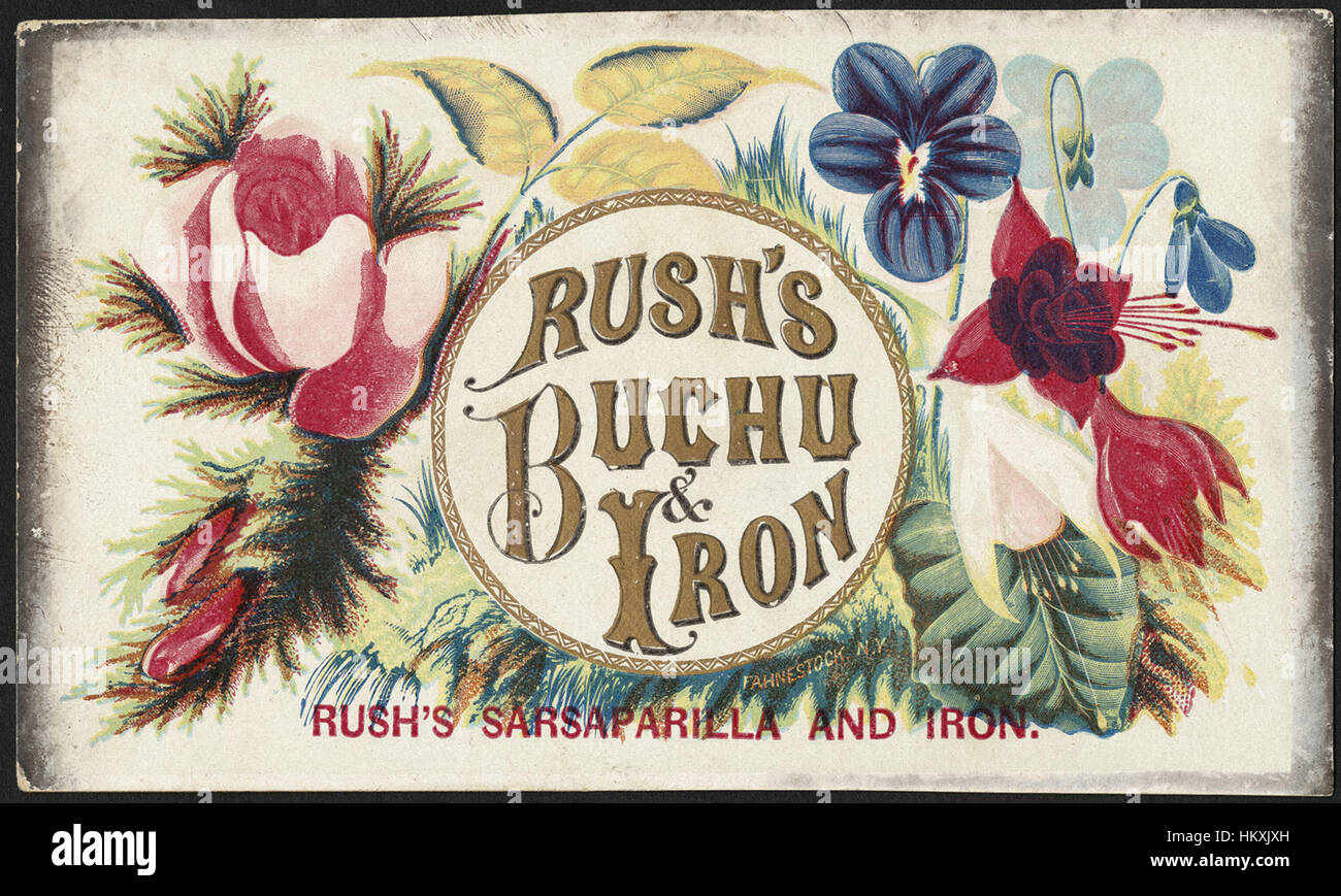 Rush's Buchu & Iron, Rush's Sarsaparilla and iron. (front Stock Photo ...