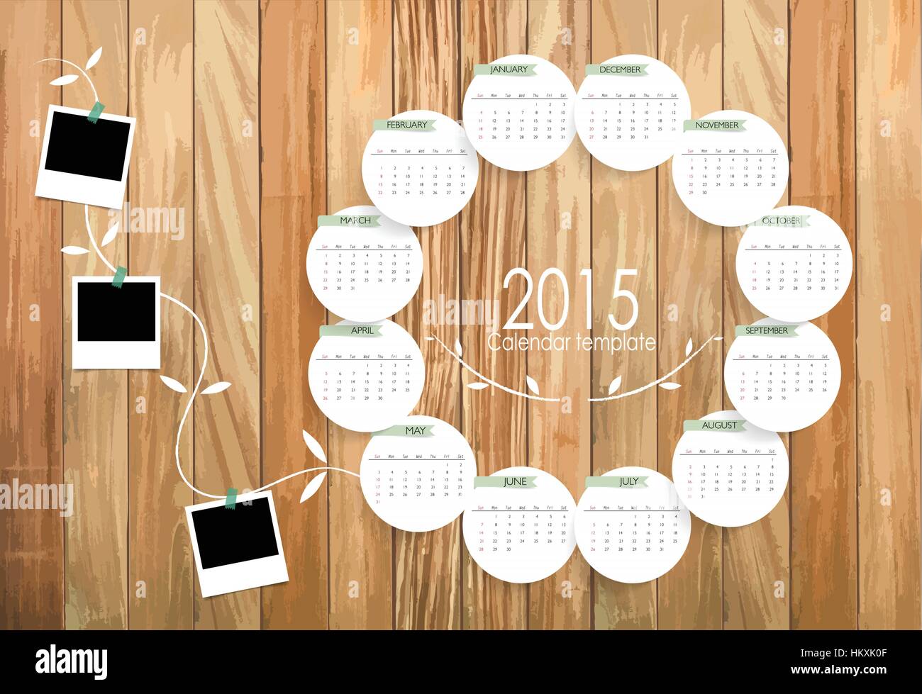2015 Calendar template. Vector illustration Stock Vector Image & Art ...