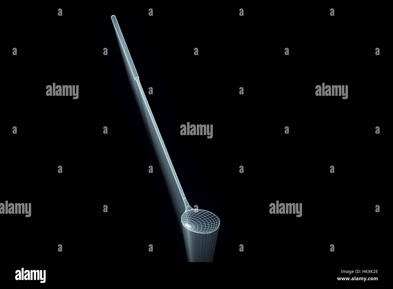 Golf Racket in Hologram Wireframe Style. Nice 3D Rendering Stock Photo ...