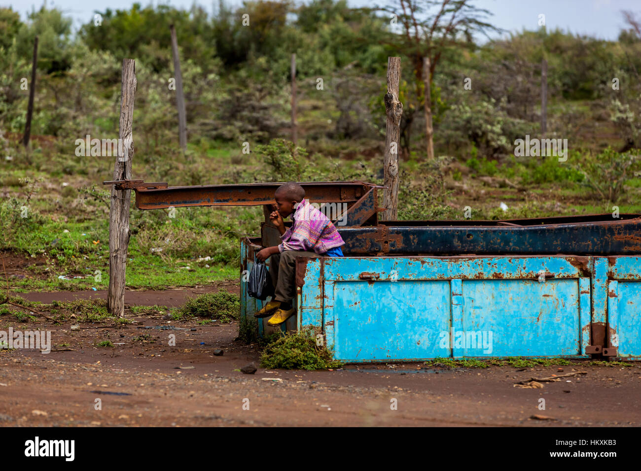 Masai Mara, Kenya - 02 January: Unknown African child People in Kenya ...