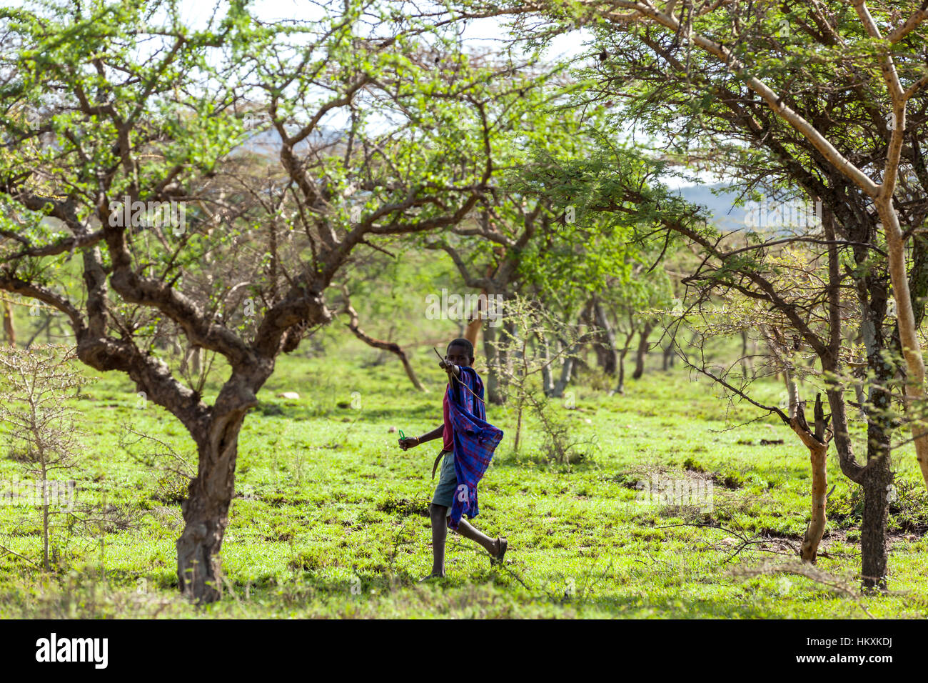 Masai Mara, Kenya - 02 January: Unknown African child People in Kenya ...