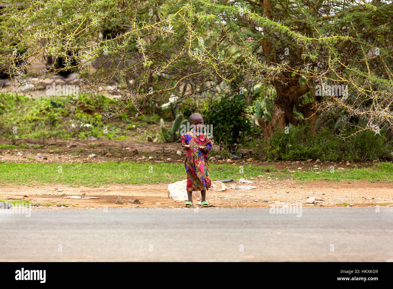 Masai Mara, Kenya - 02 January: Unknown African child People in Kenya ...