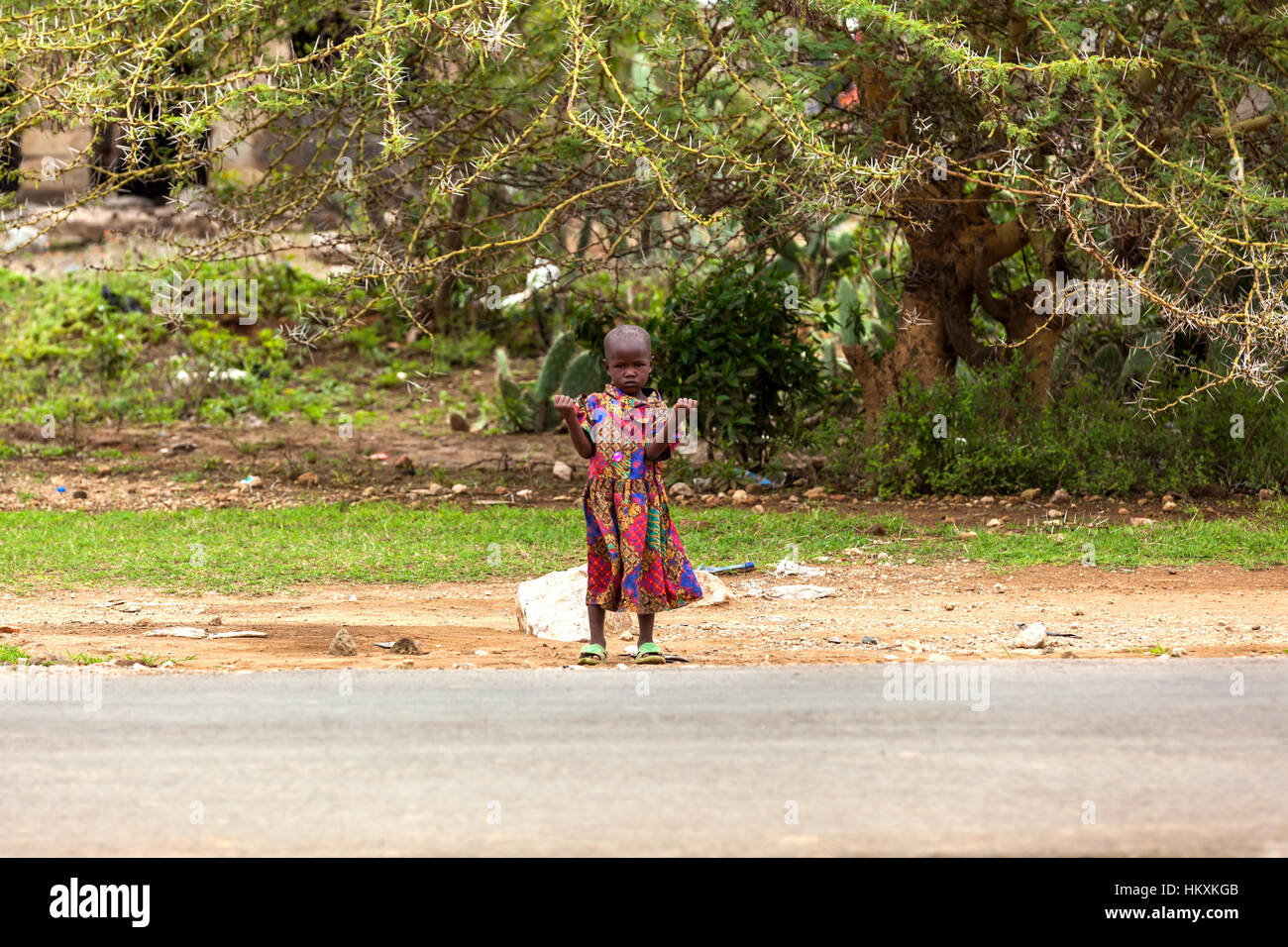 Masai Mara, Kenya - 02 January: Unknown African child People in Kenya ...