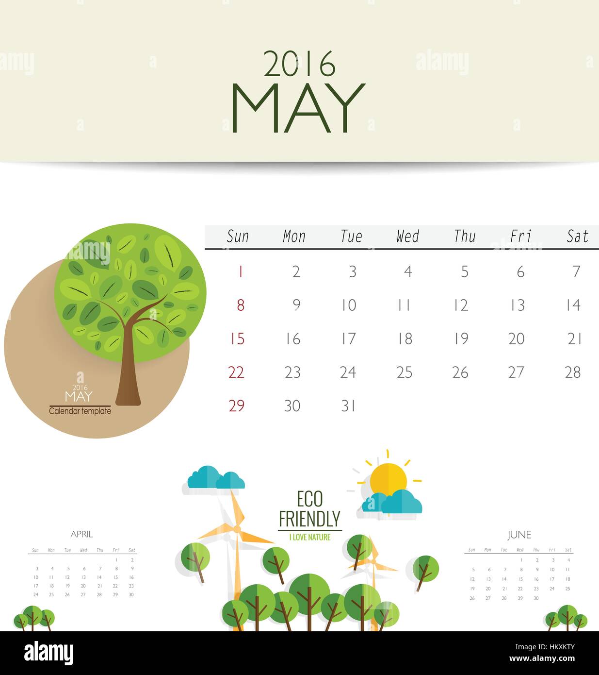 2016 calendar, monthly calendar template for May. Vector illustration ...