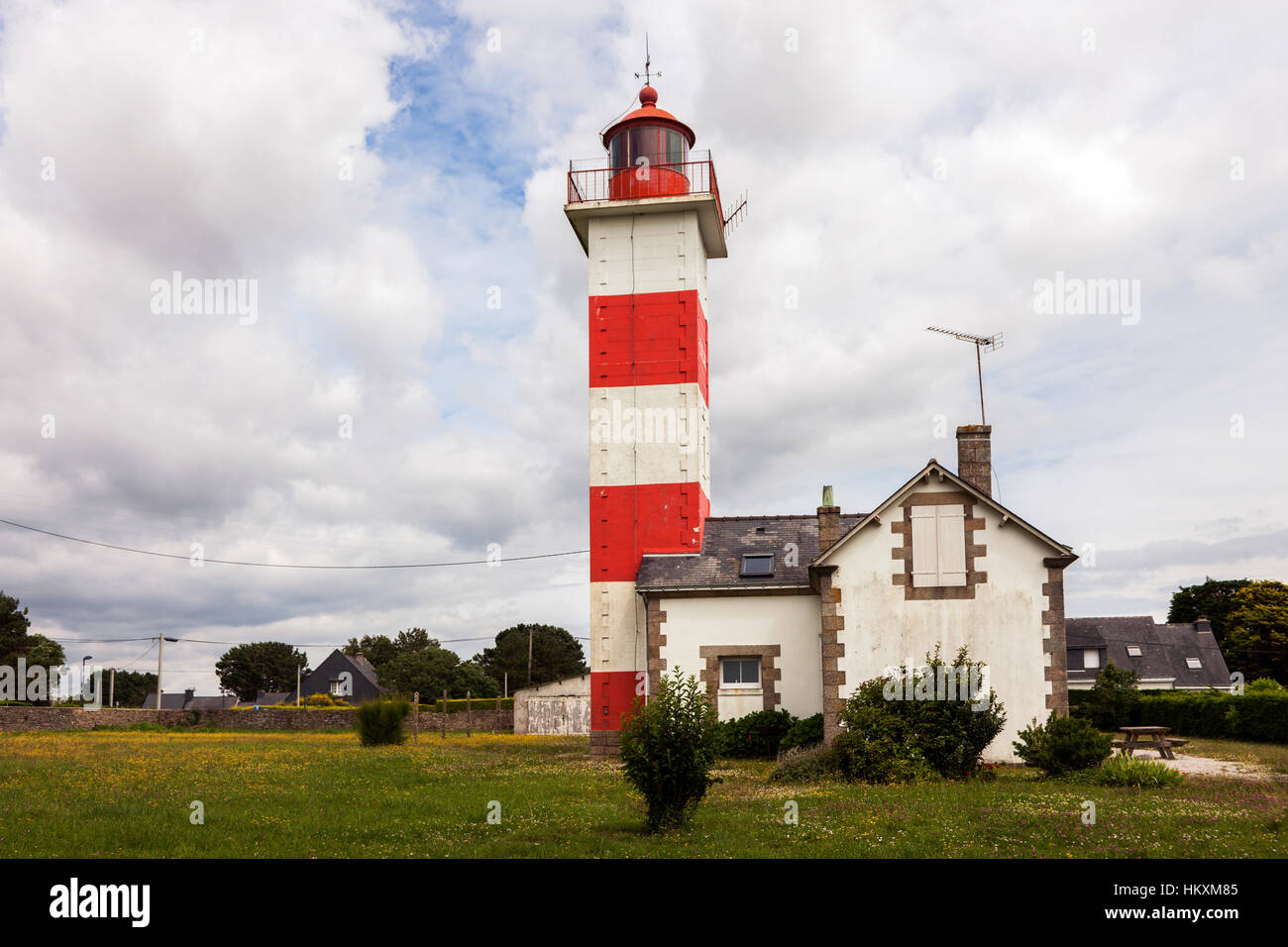 Penlan Lighthouse seen afternoon. Penlan, Brittany, France Stock Photo ...