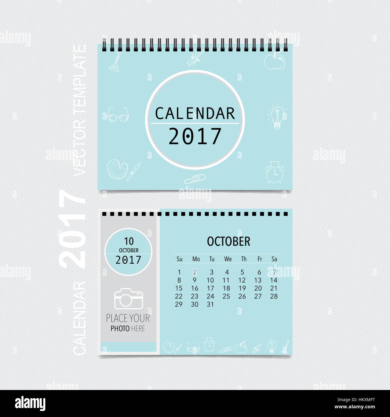 Simple editable 2017 vector calendar hi-res stock photography and ...