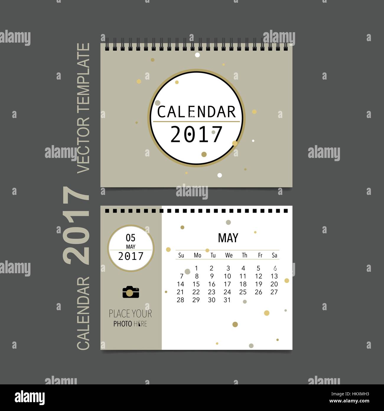 Simple editable 2017 vector calendar hi-res stock photography and ...