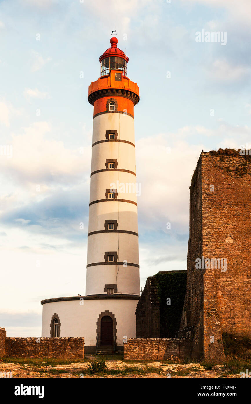 Saint Mathieu Lighthouse. Plougonvelin, Brittany, France Stock Photo ...