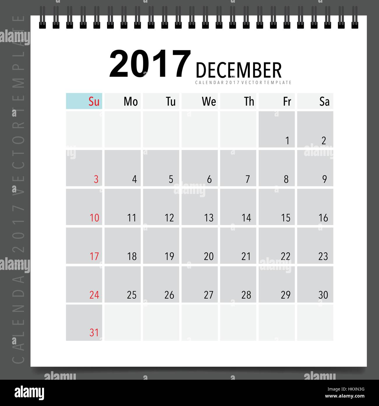 2017 Calendar planner vector design, monthly calendar template for ...