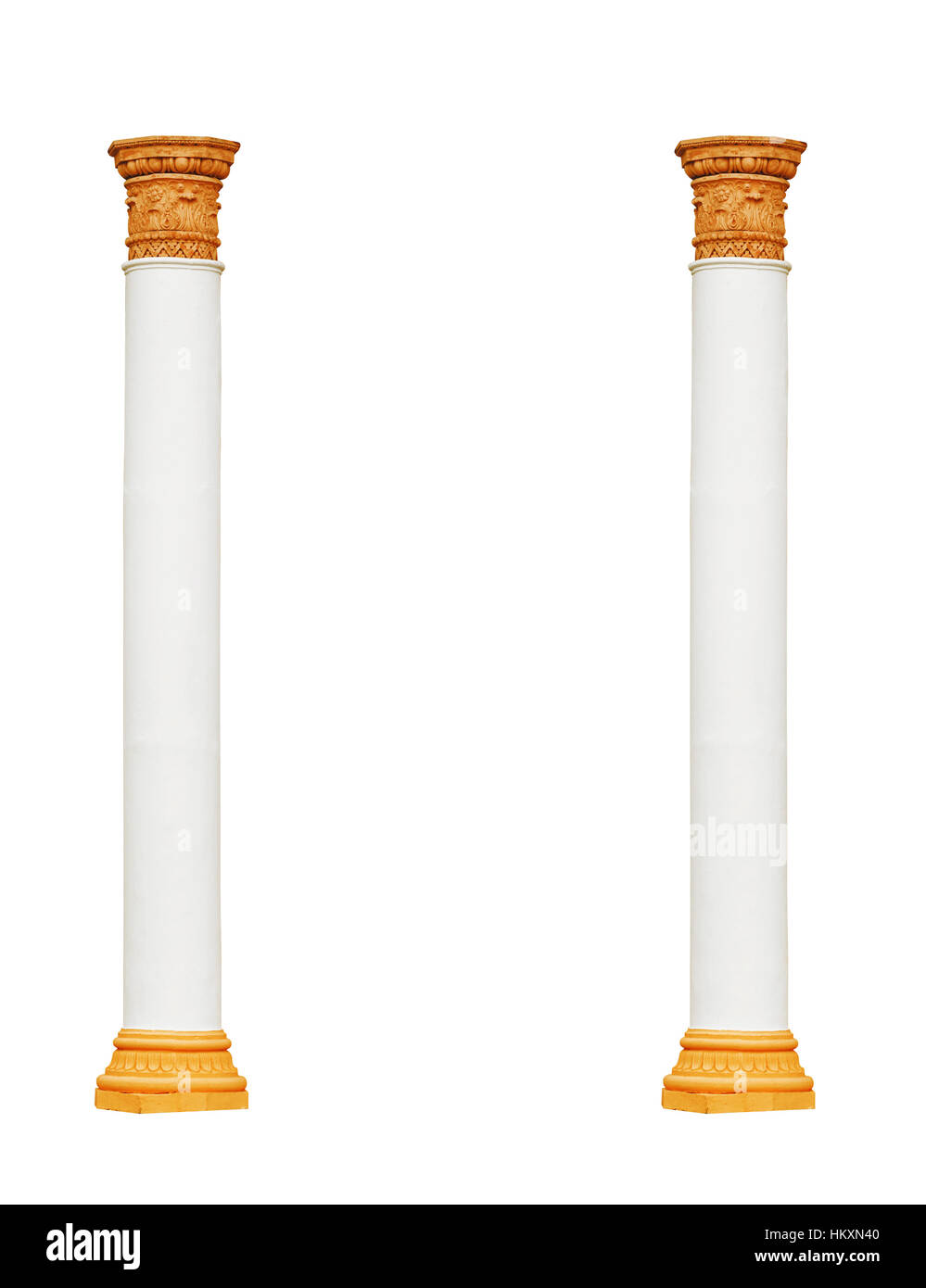 two column isolated on white background Stock Photo - Alamy