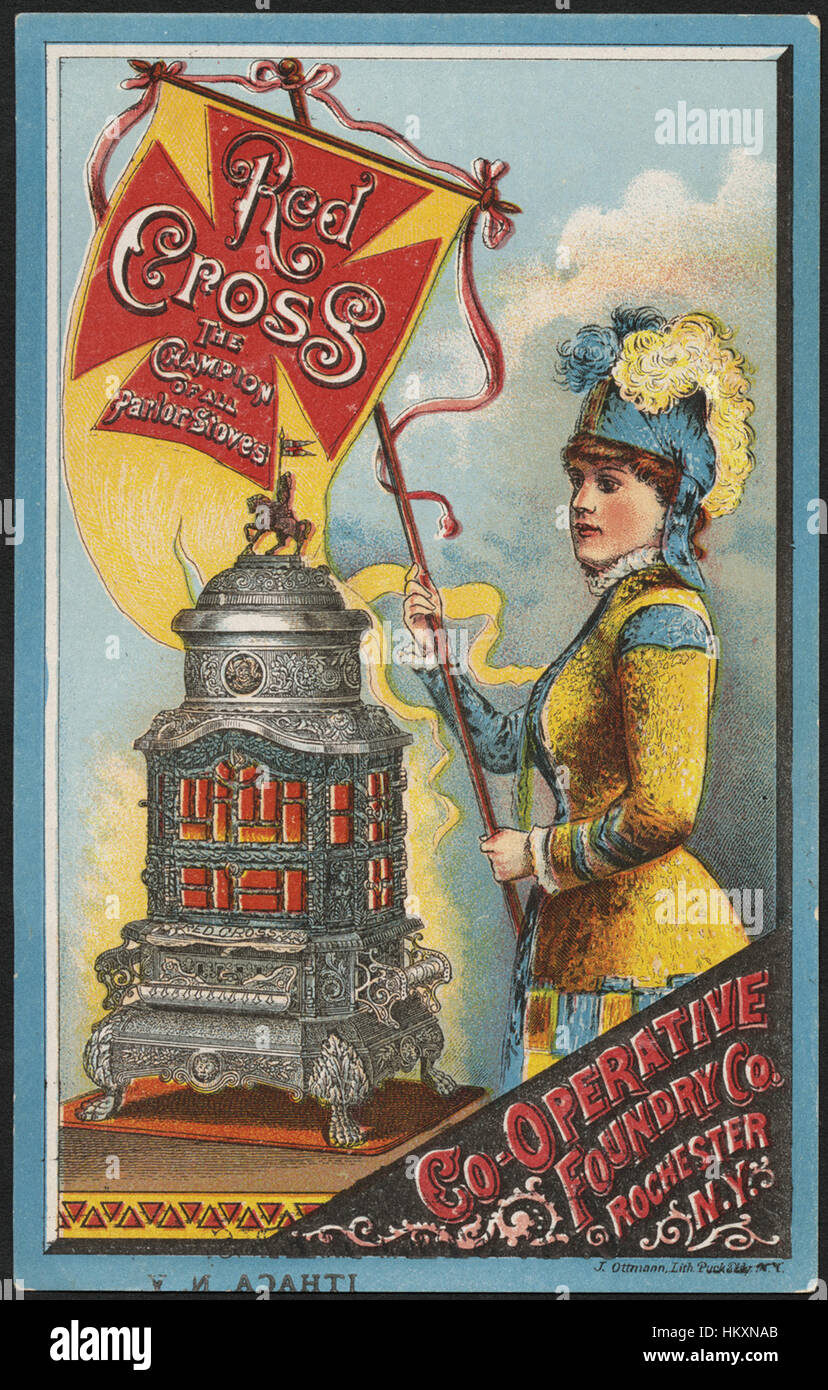 Red Cross, the champion of all parlor stoves (front Stock Photo - Alamy