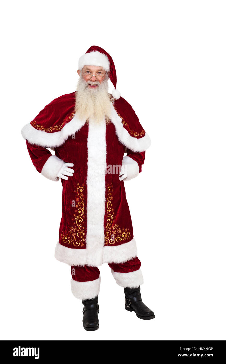 Santa Claus with real beard isolated Stock Photo - Alamy