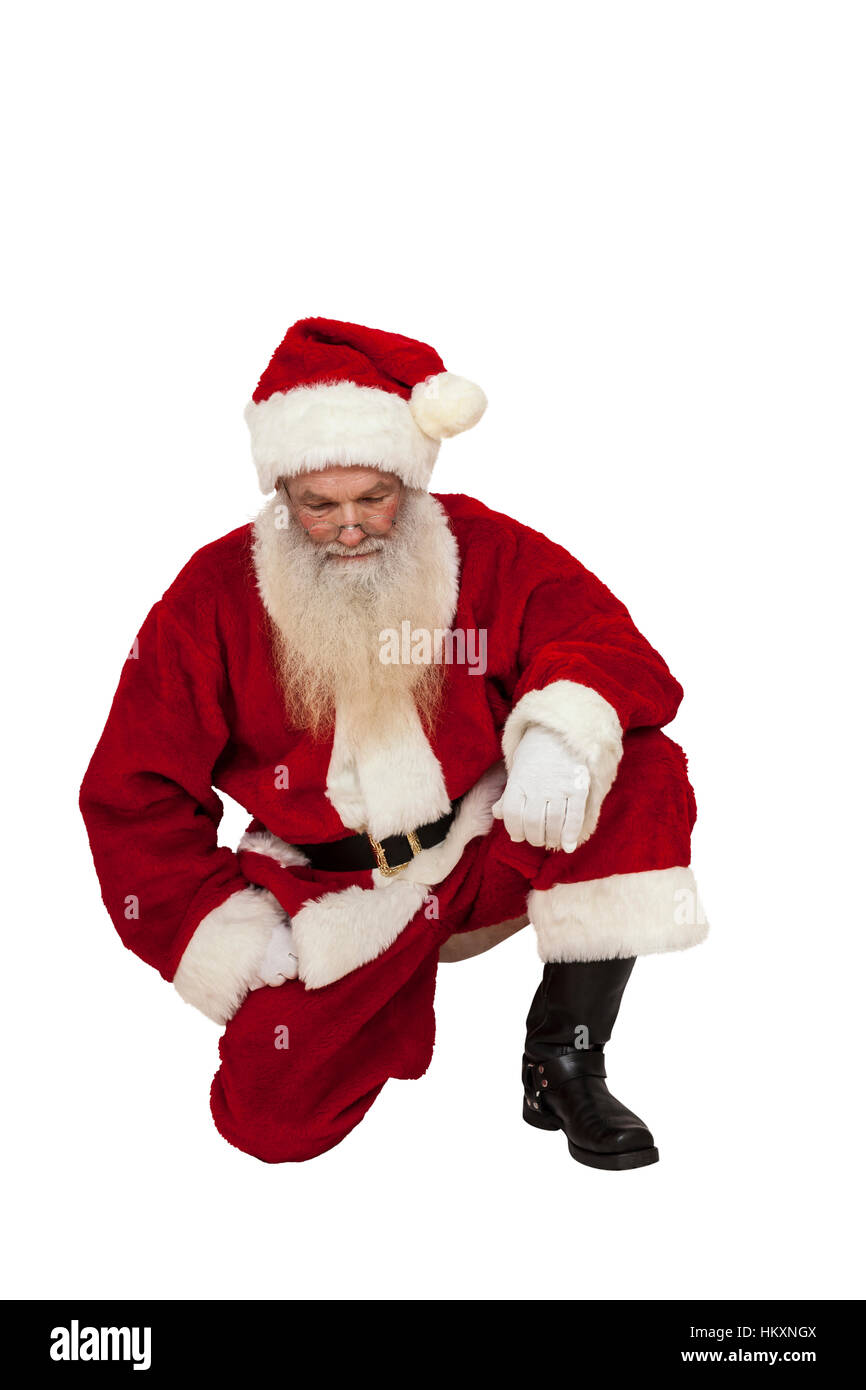 Santa Claus looks down isolated Stock Photo - Alamy