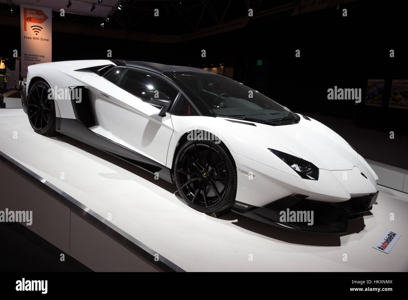 AMSTERDAM - APRIL 16, 2015: Lamborghini Aventador LP720-450 at the ...
