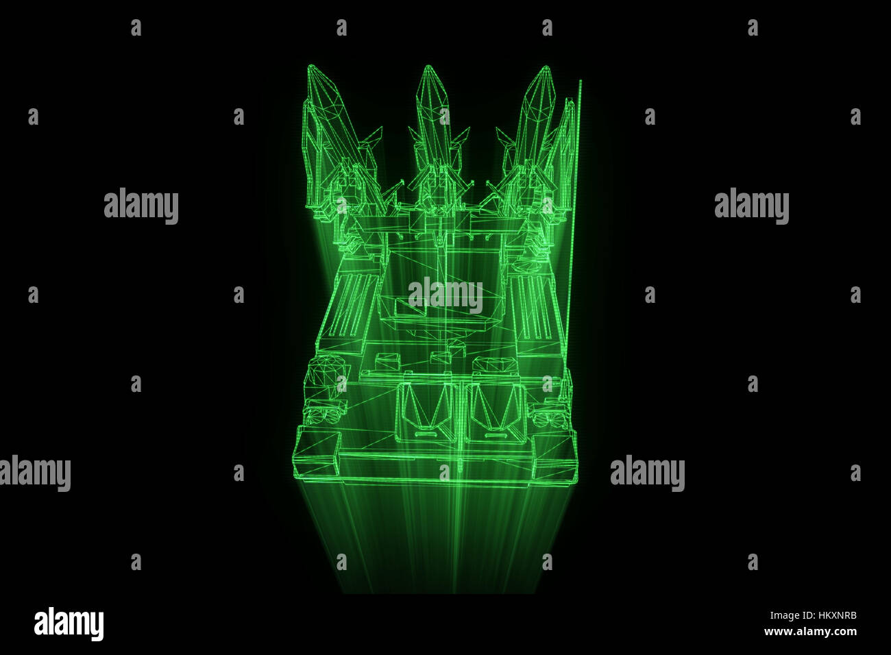 3D Tank Hologram Wireframe in Motion. Nice 3D Rendering Stock Photo - Alamy