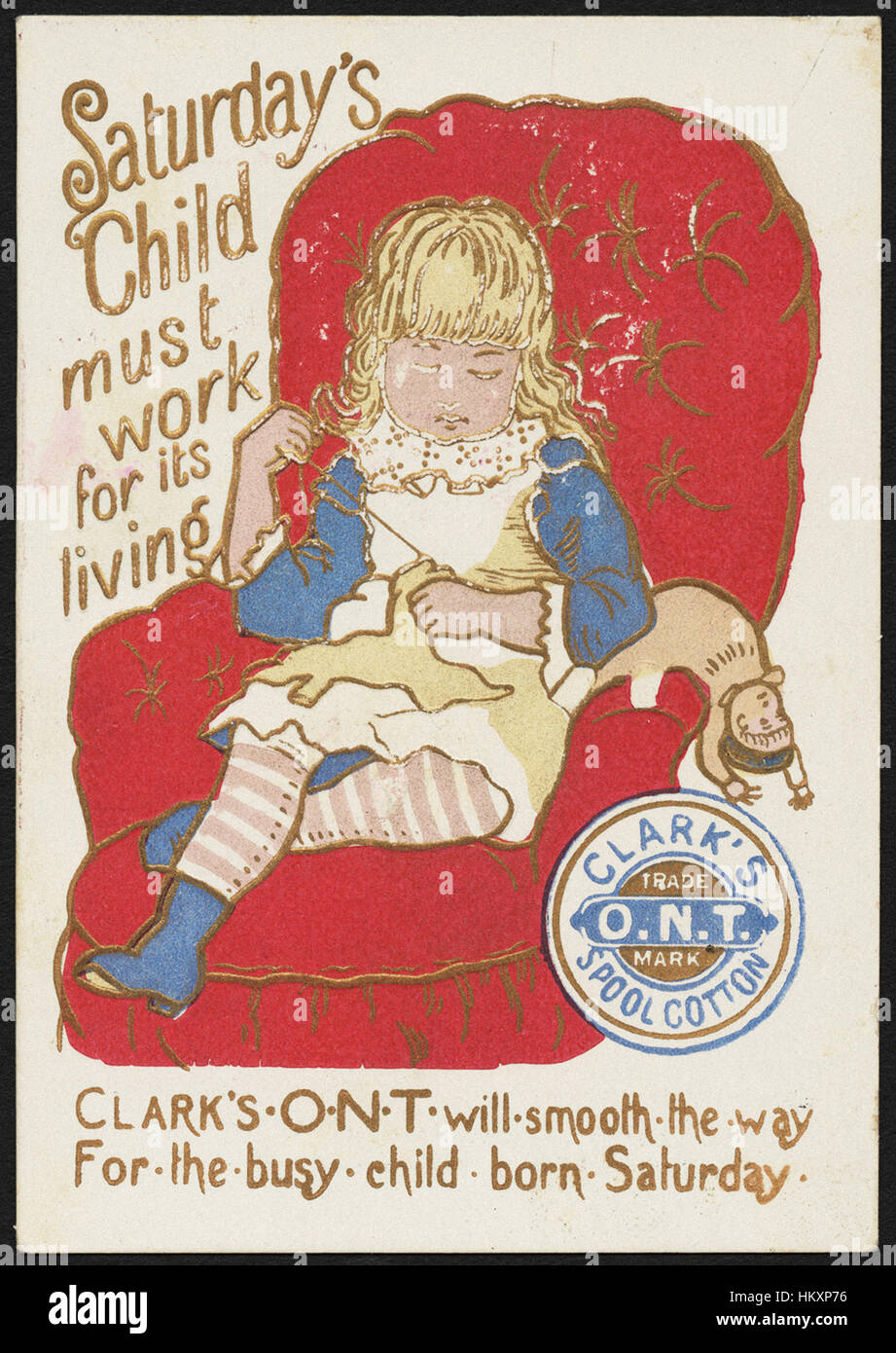 Saturday's child must work for its living, Clark's O.N.T. will smooth ...