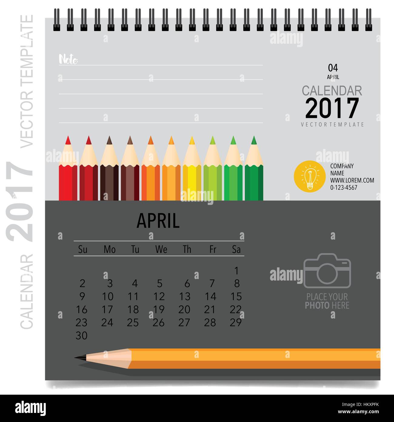 2017 Calendar planner vector design, monthly calendar template for ...