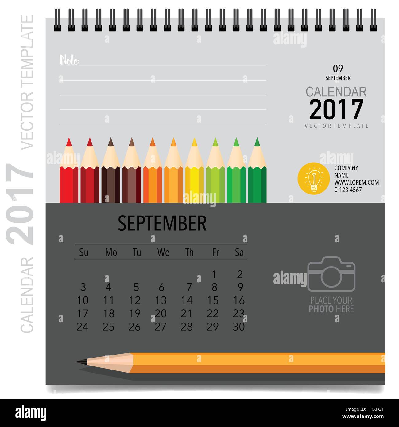 2017 Calendar planner vector design, monthly calendar template for ...