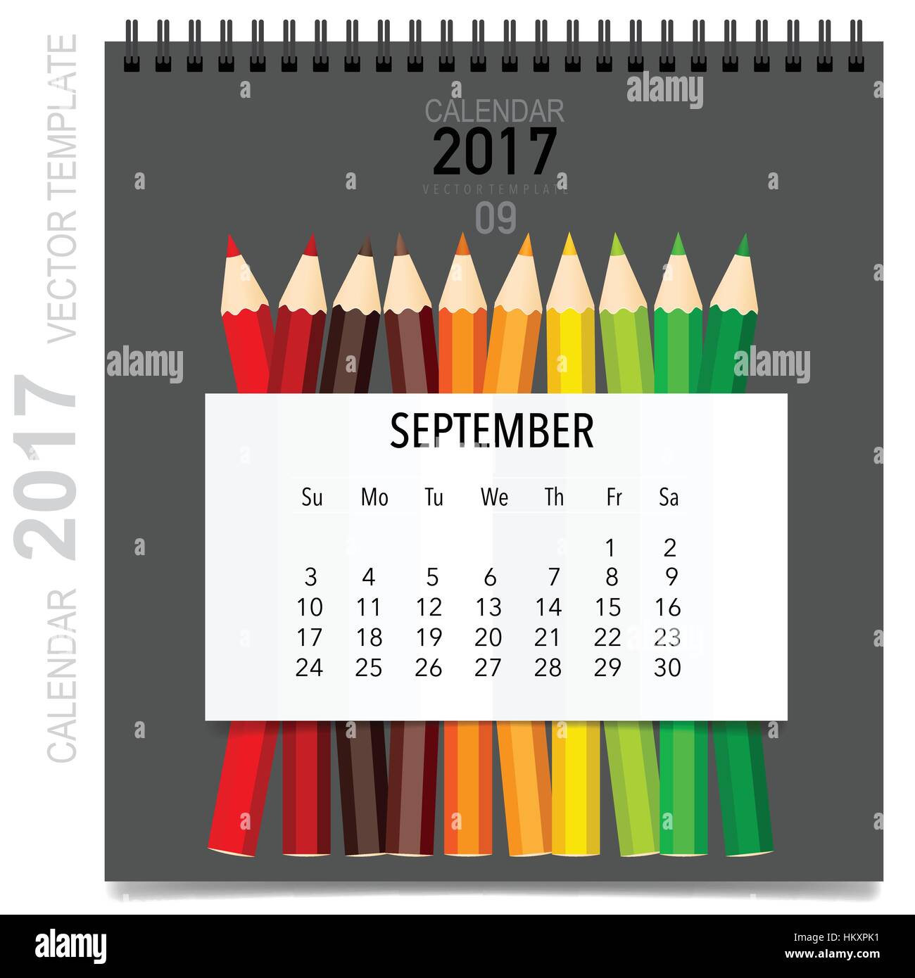 2017 Calendar planner vector design, monthly calendar template for ...