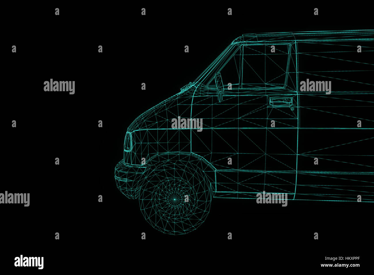 Transporter in Hologram Wireframe. Nice 3D Rendering Stock Photo - Alamy