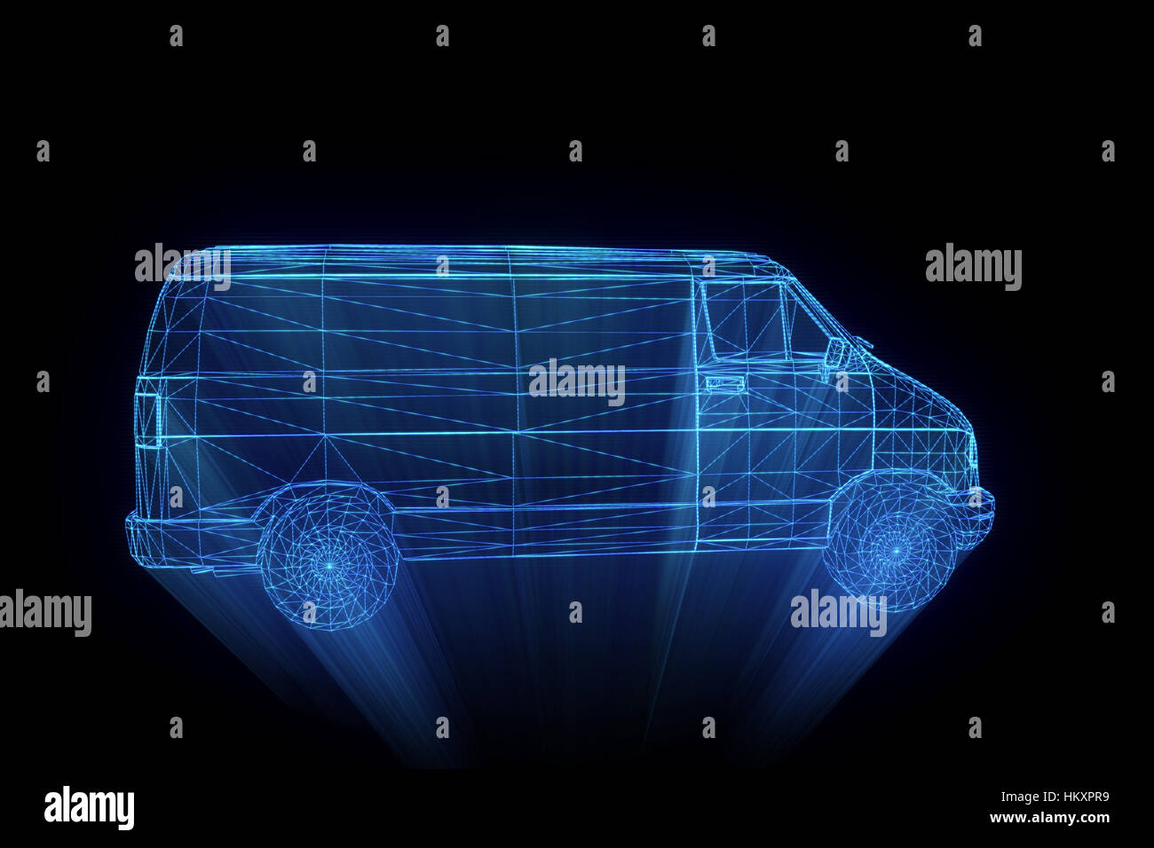 Transporter in Hologram Wireframe. Nice 3D Rendering Stock Photo - Alamy