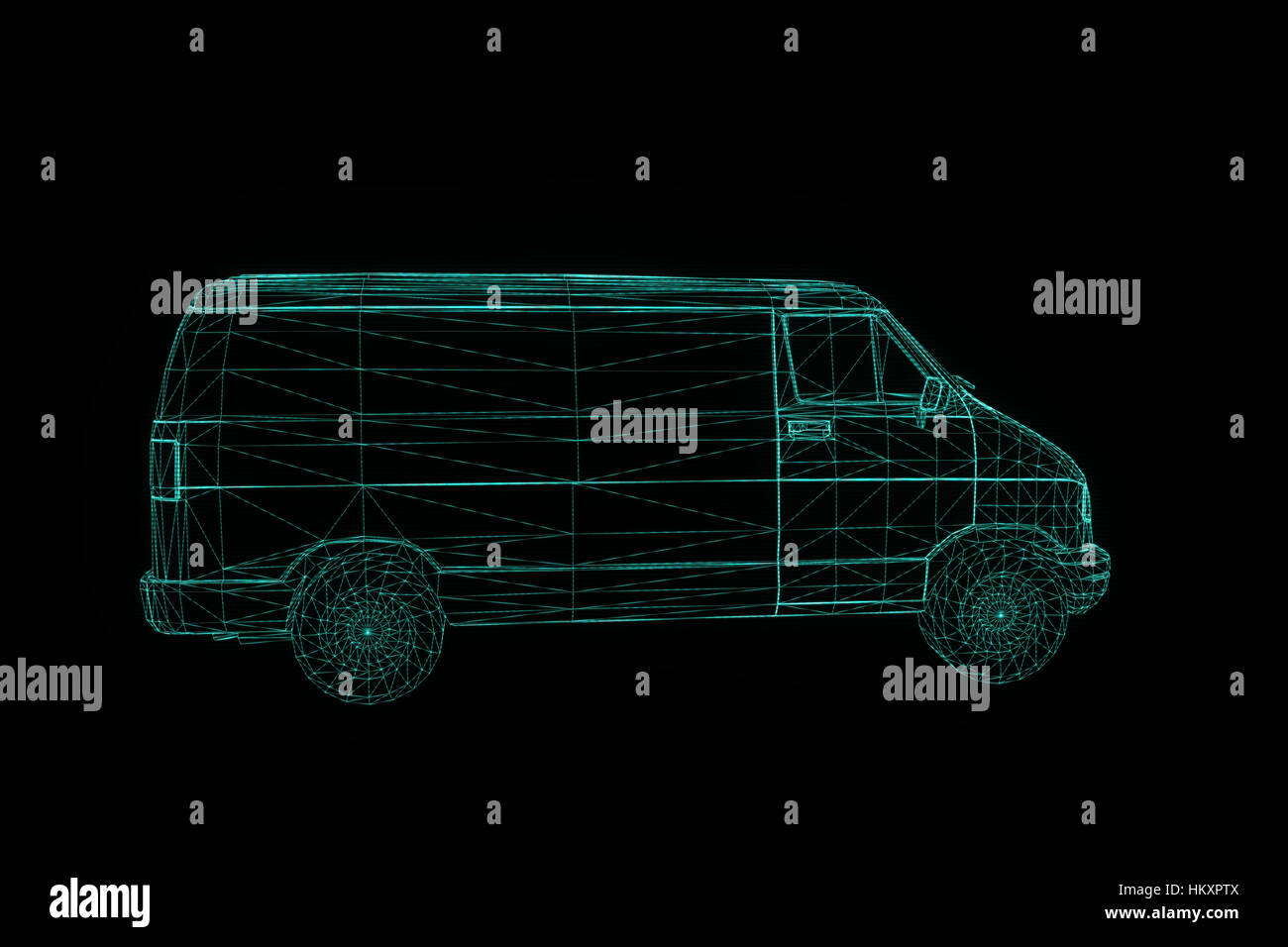 Transporter in Hologram Wireframe. Nice 3D Rendering Stock Photo - Alamy