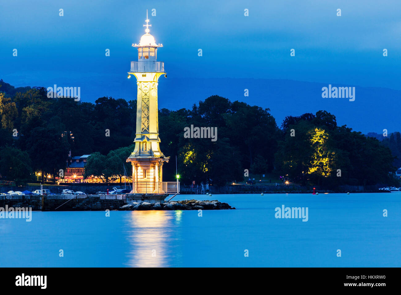 Geneva Lighthouse. Geneva, Switzerland Stock Photo - Alamy