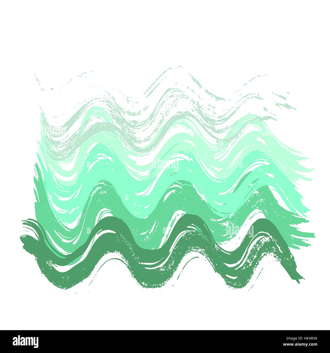 Green ink vector wave brush strokes. Vector illustration. Grunge ...