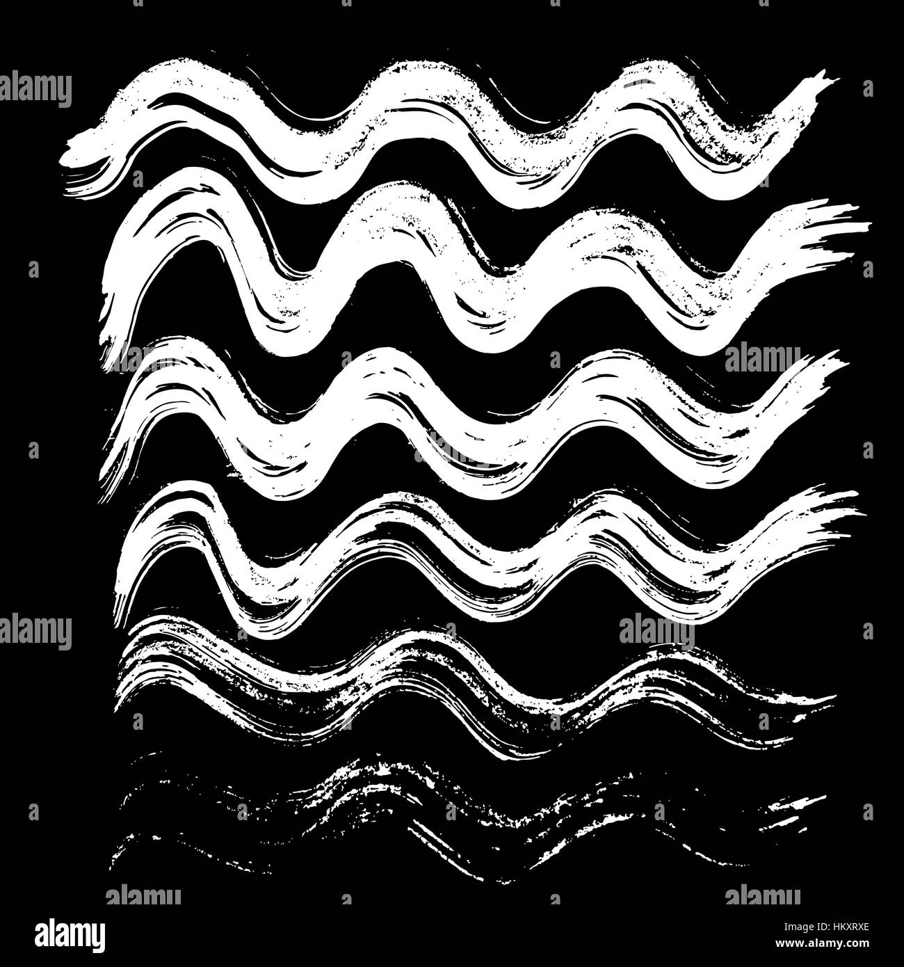 White ink vector brush strokes. Vector illustration. Grunge wave ...